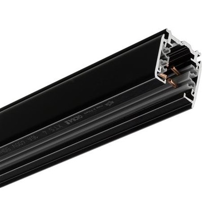 Skinne til skinnespots, 4 meter, sort, 3-faset